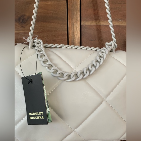 Badgley Mischka | Bags | Final Price Nwt Badgley Mischka White Vegan ...